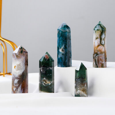 Agate Point Crystal Moss Agate Towers