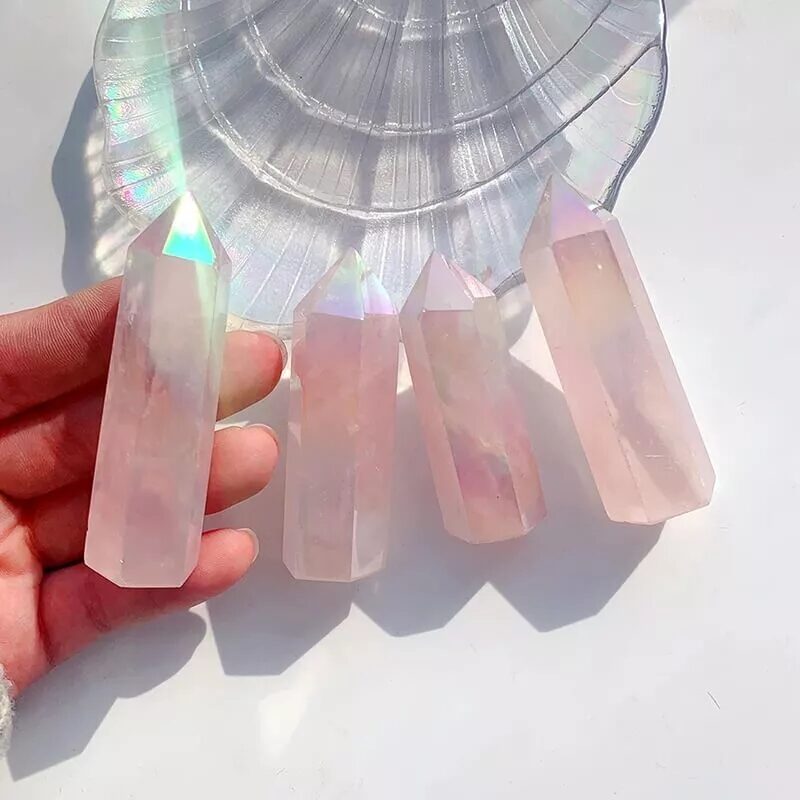 Aura Rose Tower Angel Quartz Crystals Bulk