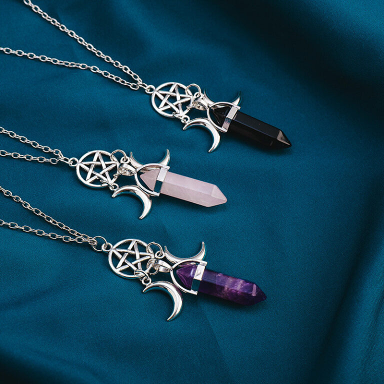 Crystal Tower Necklace Pointed Pendant