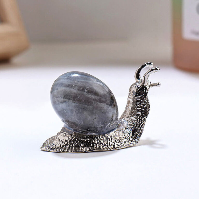 Crystal Tumbled Stone Snail Creative Ornament