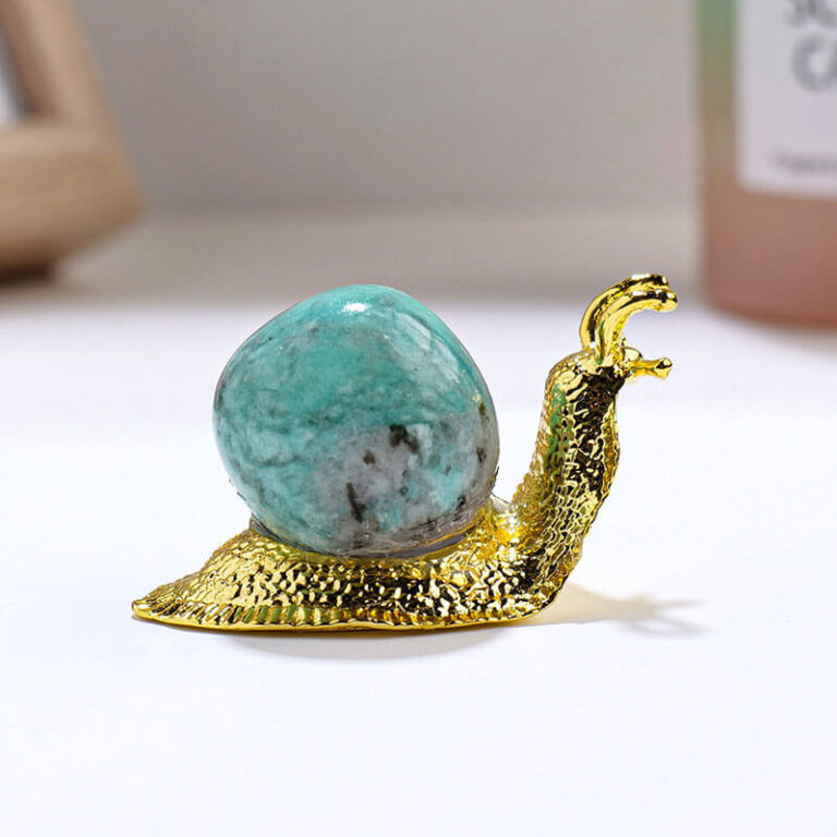 Crystal Tumbled Stone Snail Creative Ornament