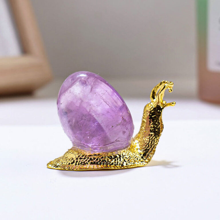 Crystal Tumbled Stone Snail Creative Ornament